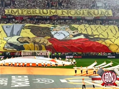 El impresionante trabajo de Biris Norte con el tifo de la final de Budapest: "Imperium nostrum ...