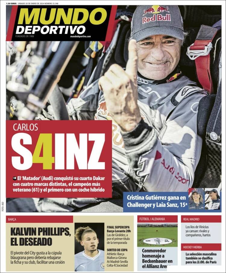 Abner, Carlos Sainz y el Dakar, Suso... así llegan las portadas de este ...