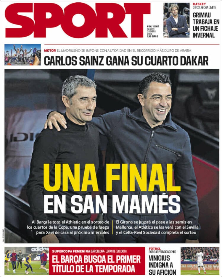 Abner, Carlos Sainz y el Dakar, Suso... así llegan las portadas de este 20 de enero - Estadio ...